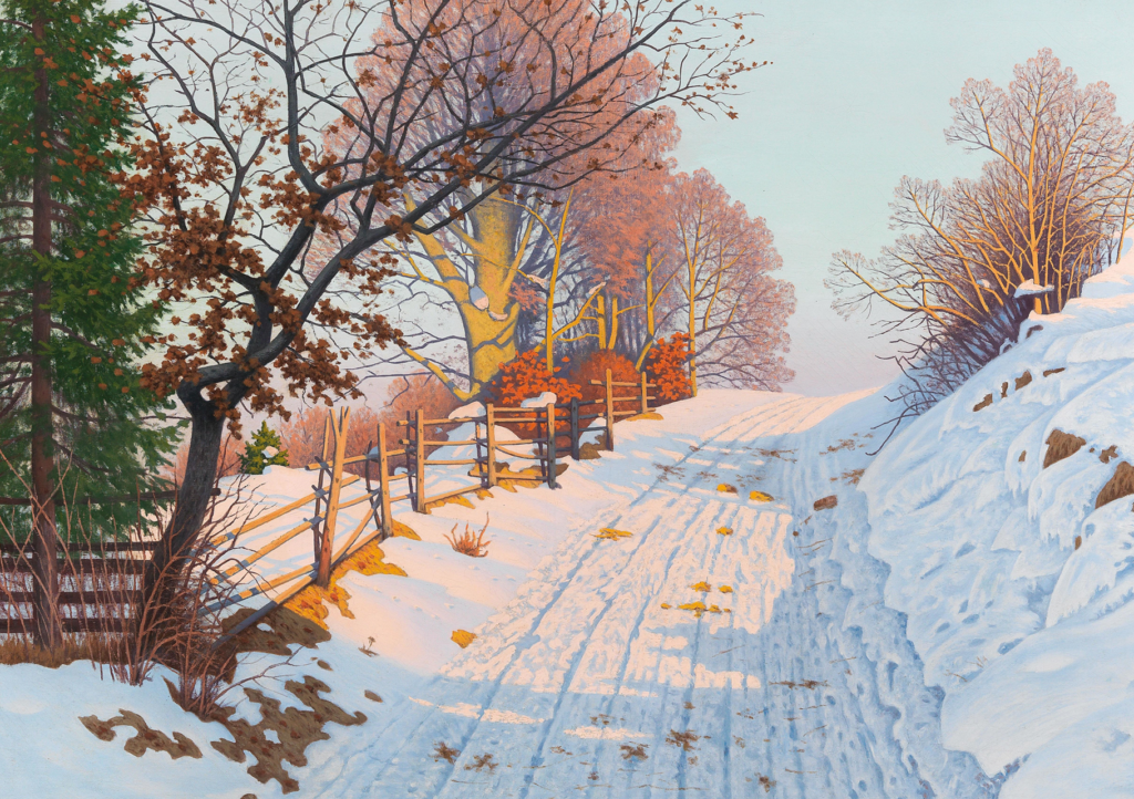 ‘A Sunny Winter Path’ A4 Board Print. - Rather Good Art