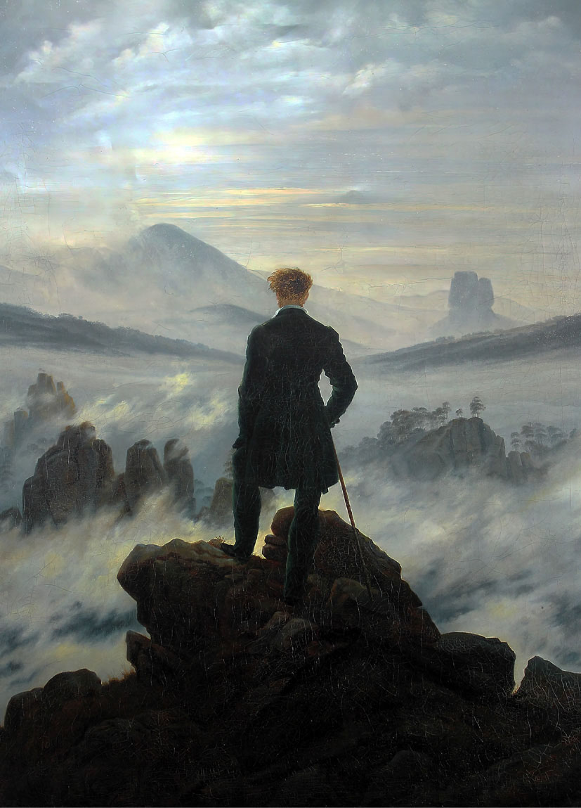Caspar David Friedrich Wanderer Above The Sea Of Fog Greetings Card