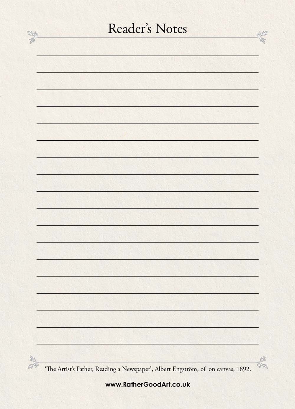 The Reader S Notes Postcard Collection No 2 Rather Good Art